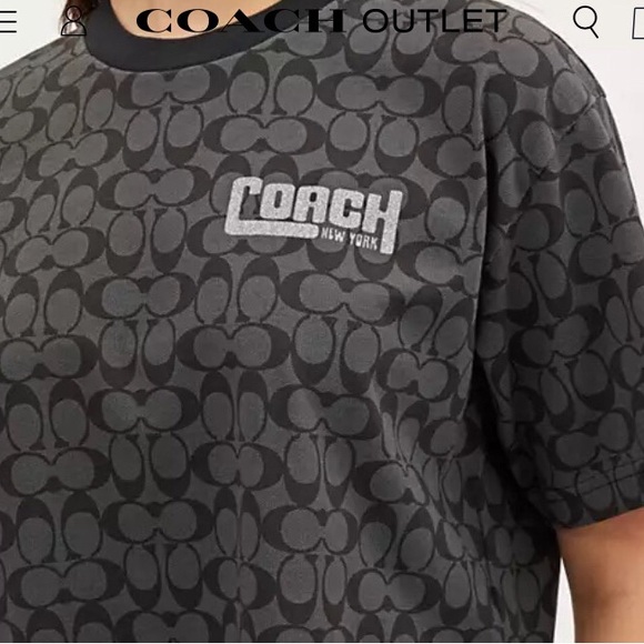 Coach | Tops | Nwt Coach Signature Cropped T Shirt In Size Medium ...